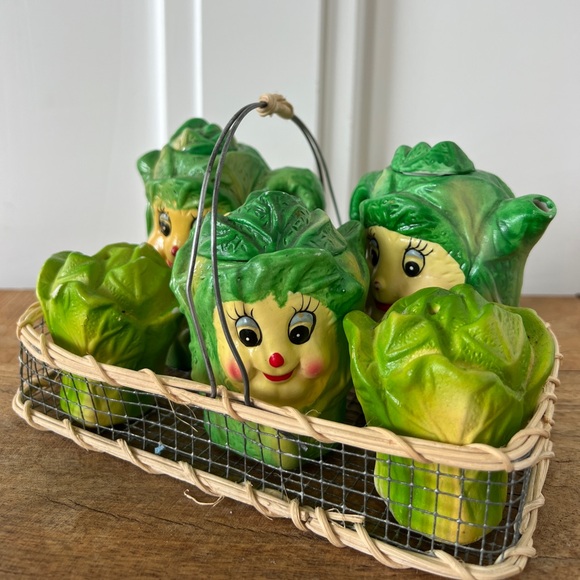 Accents | Green Ceramic Cabbage Tea Salt Pepper Set | Poshmark